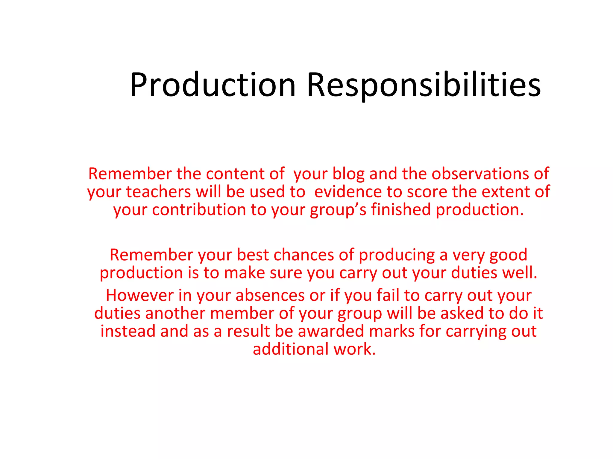 G321 Foundation Production Roles | PPT