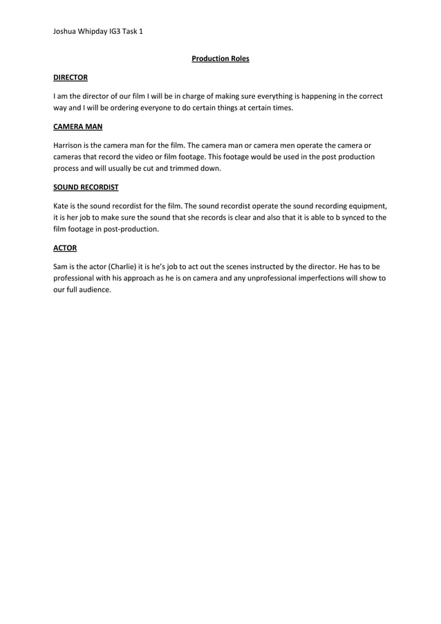 Production roles | PDF