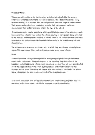 Production roles | DOCX