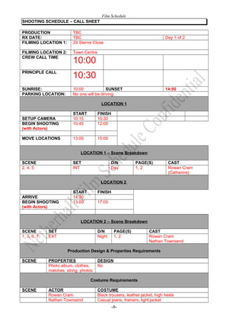 Production schedule | PDF