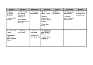 Magazine Cover Production schedule | PPT