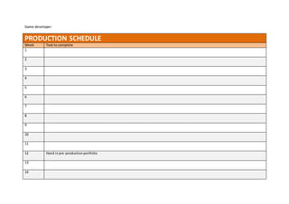 Production schedule (game development) | PPT