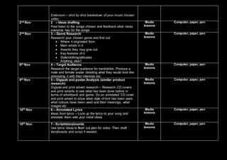 Production schedule | DOCX
