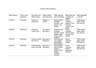PRODUCTION SCHEDULE | DOCX