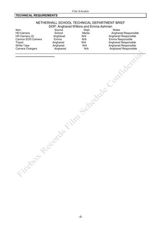 Production Schedule - Draft One | DOCX | Video Production | Content Production