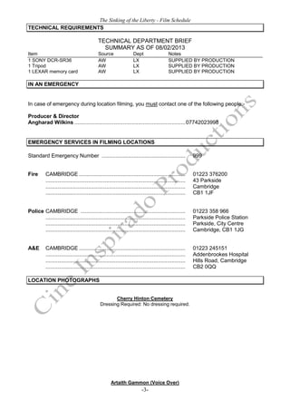 Production schedule draft three | PDF