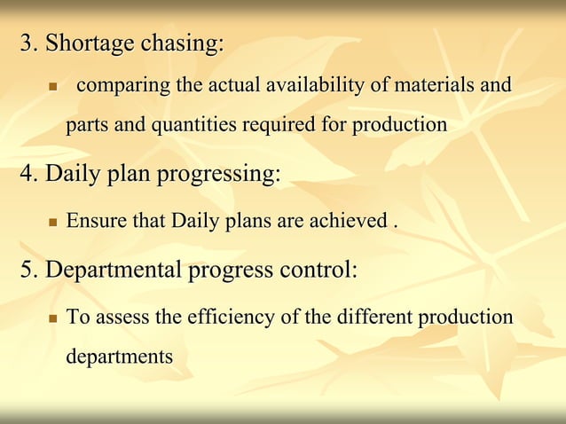 Production scheduling | PPT