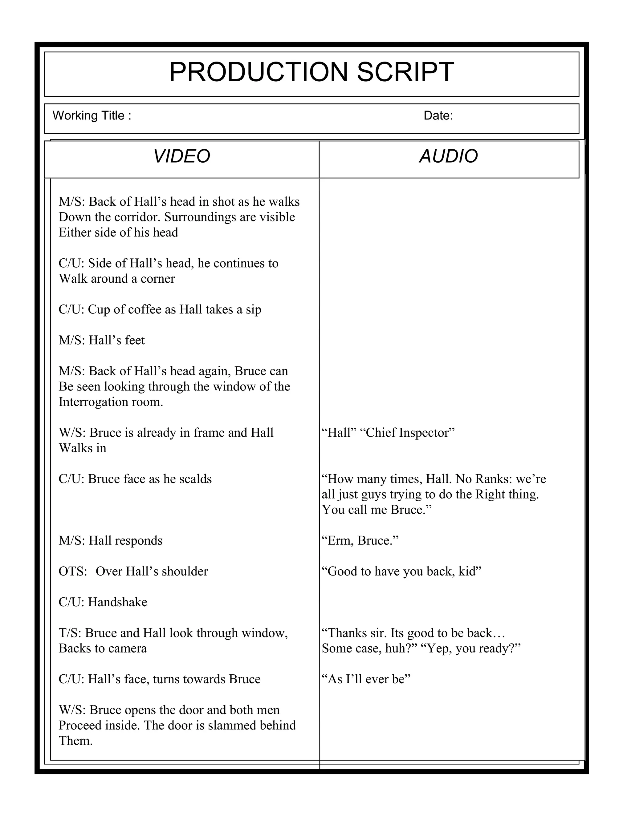 Production script (1) | DOC