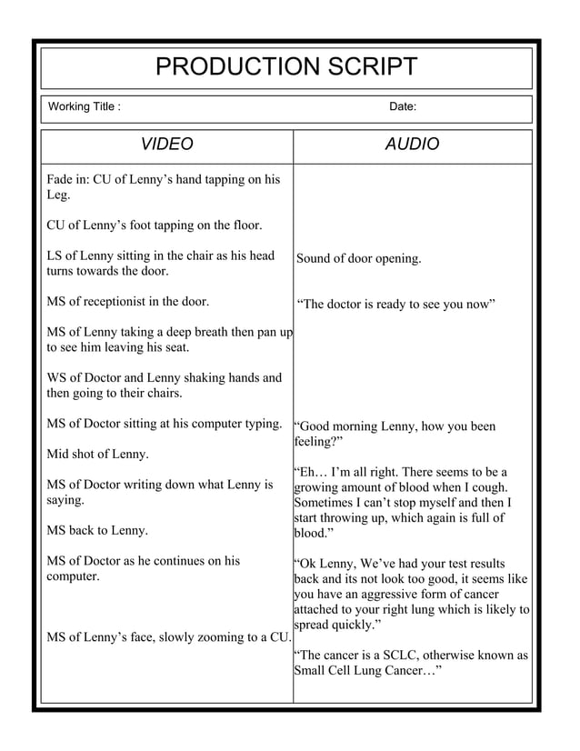 Production script 1 | DOC | Lung and Respiratory Health | Diseases and ...