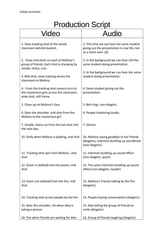 Production Script | ODT