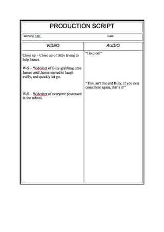 Production script for unit 11 | DOCX