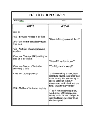 Production script for unit 11 | DOCX