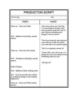 Production script for unit 11 | DOCX