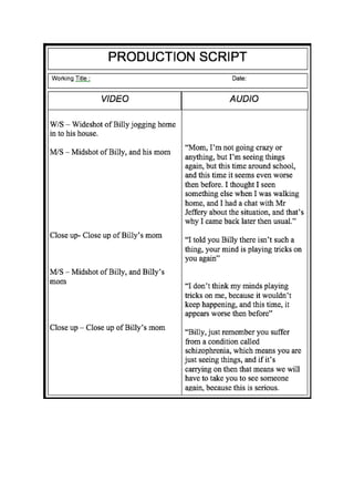 Production script for unit 11 | DOCX