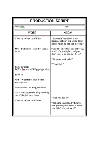 Production script for unit 11 | DOCX
