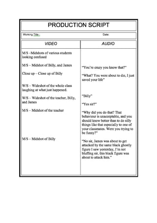 Production script for unit 11 | DOCX