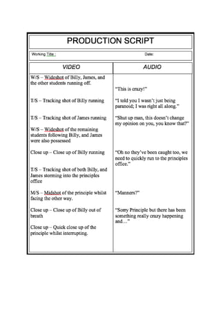 Production script for unit 11 | DOCX