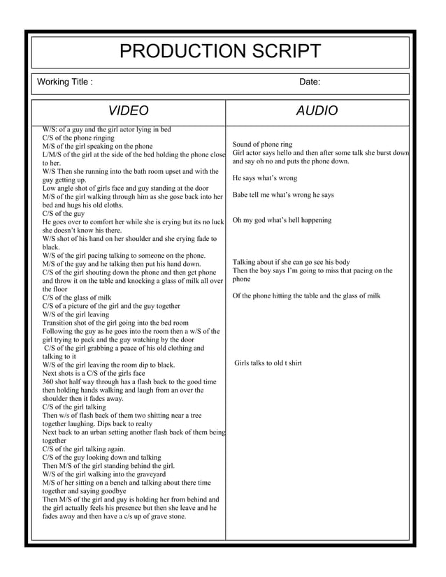 Production script for unit 11 | PDF