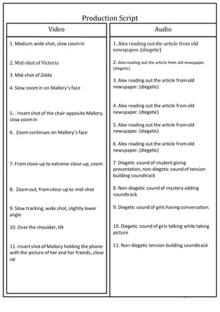 Production Script | PDF