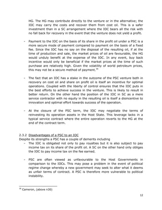 Production sharing agreements vs service contracts from the view of an ...