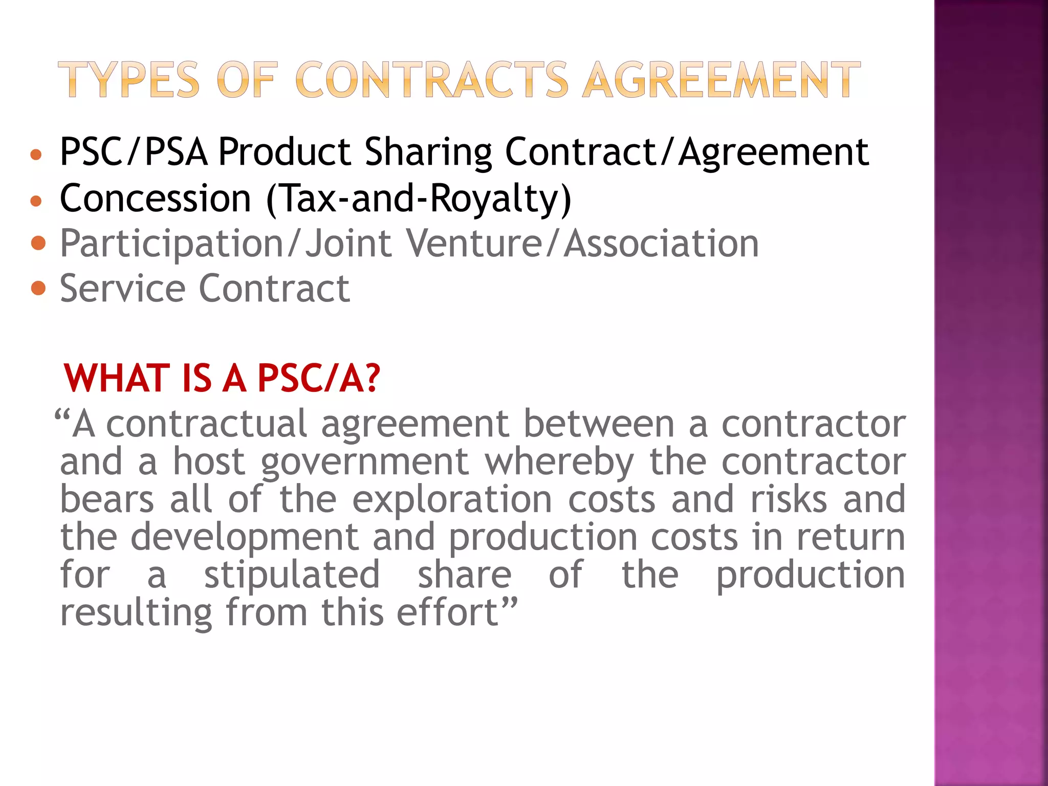 Production sharing contract | PPTX