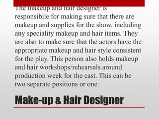 Production staff positions in theater | PPTX