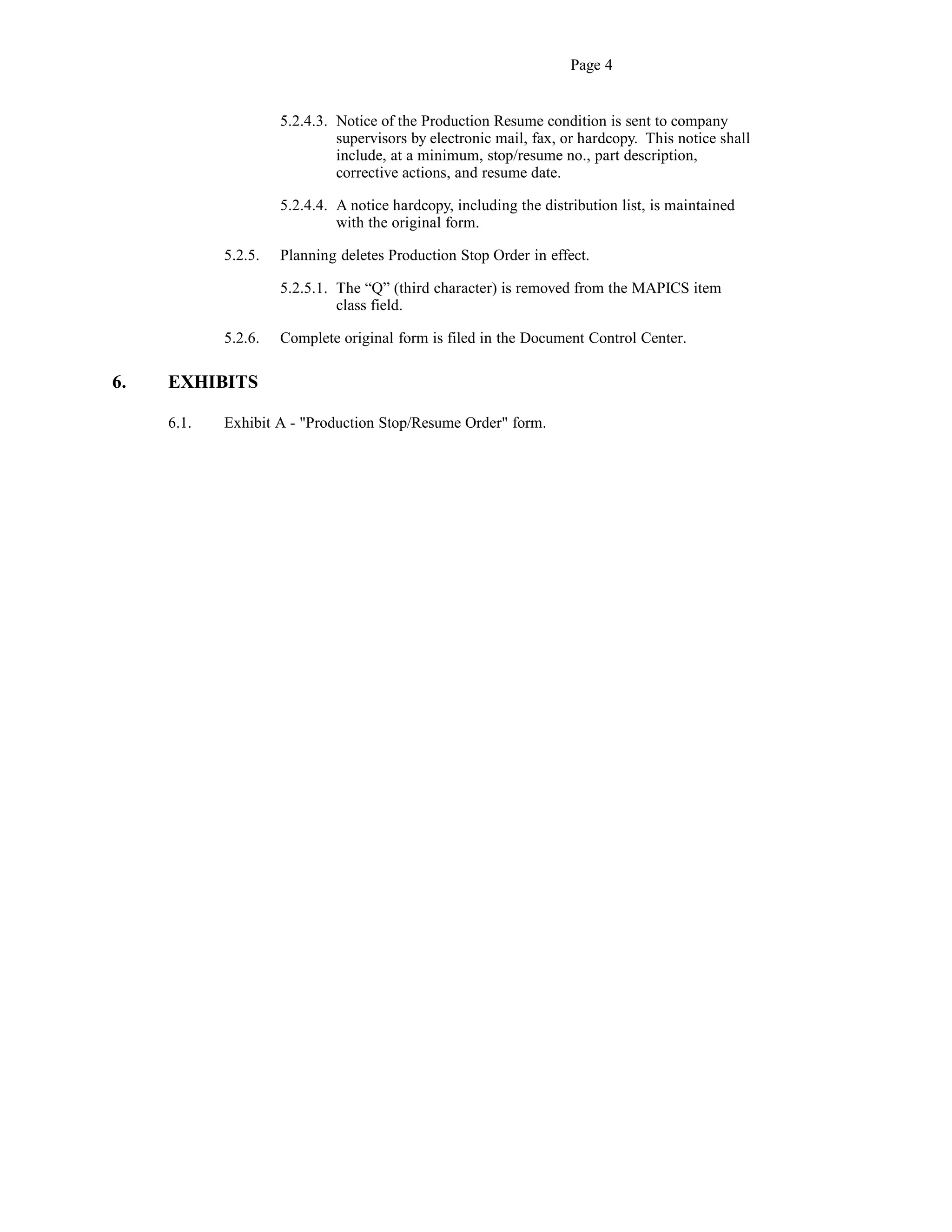 Production stop | DOC