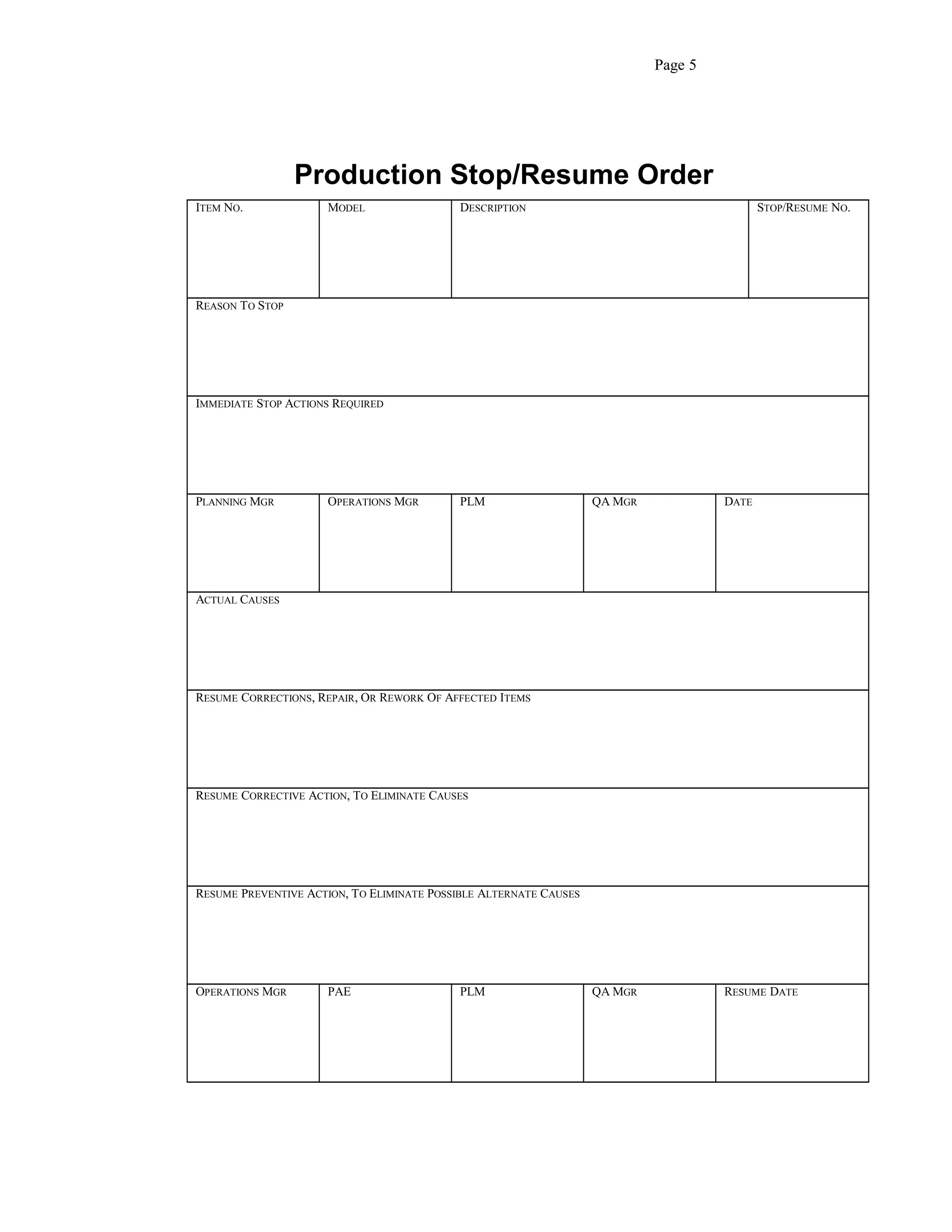 Production stop | DOC