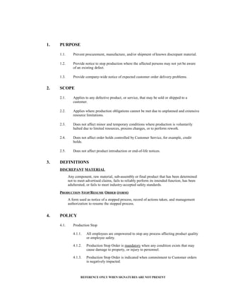 Production stop | DOC