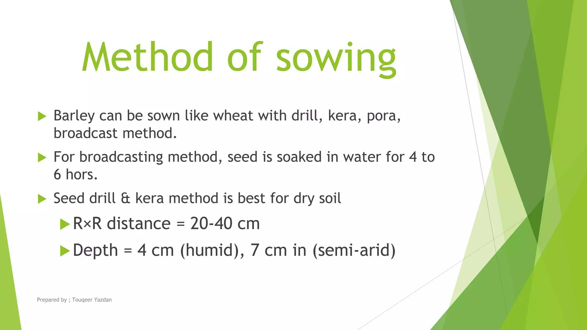 Production technology of barley | PPTX