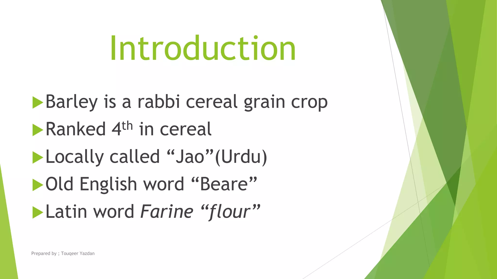 Production technology of barley | PPTX