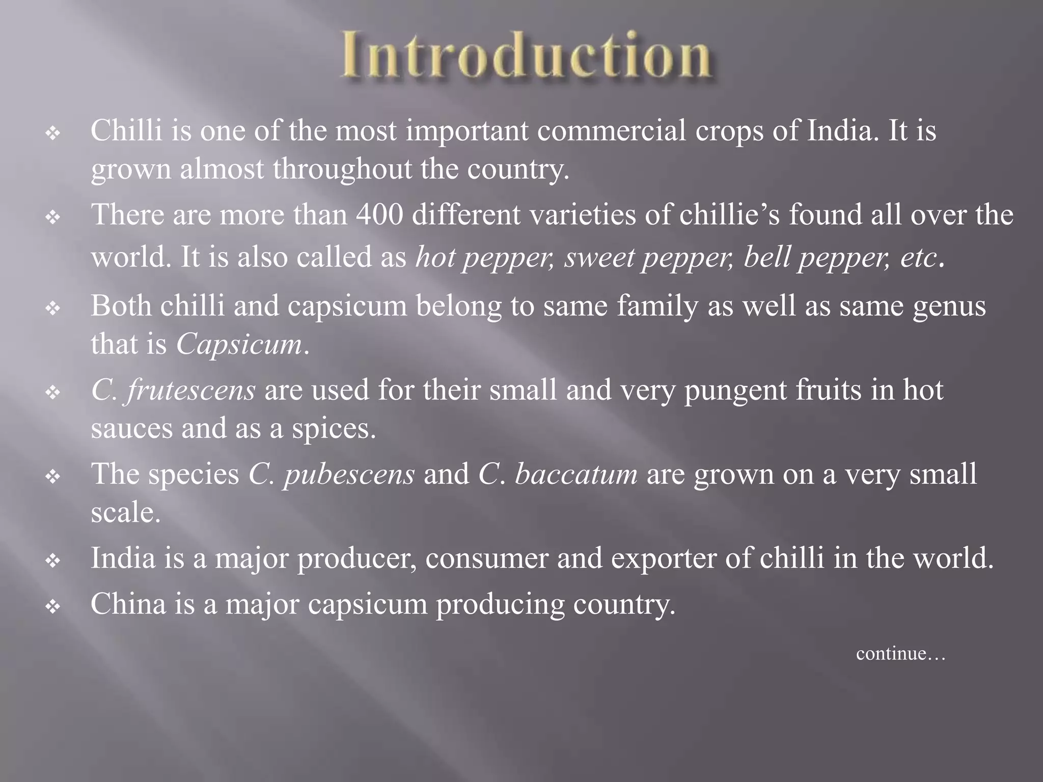 Production technology of chili and capsicum | PPTX