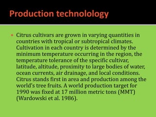 Production technology of citrus fruits | PPTX