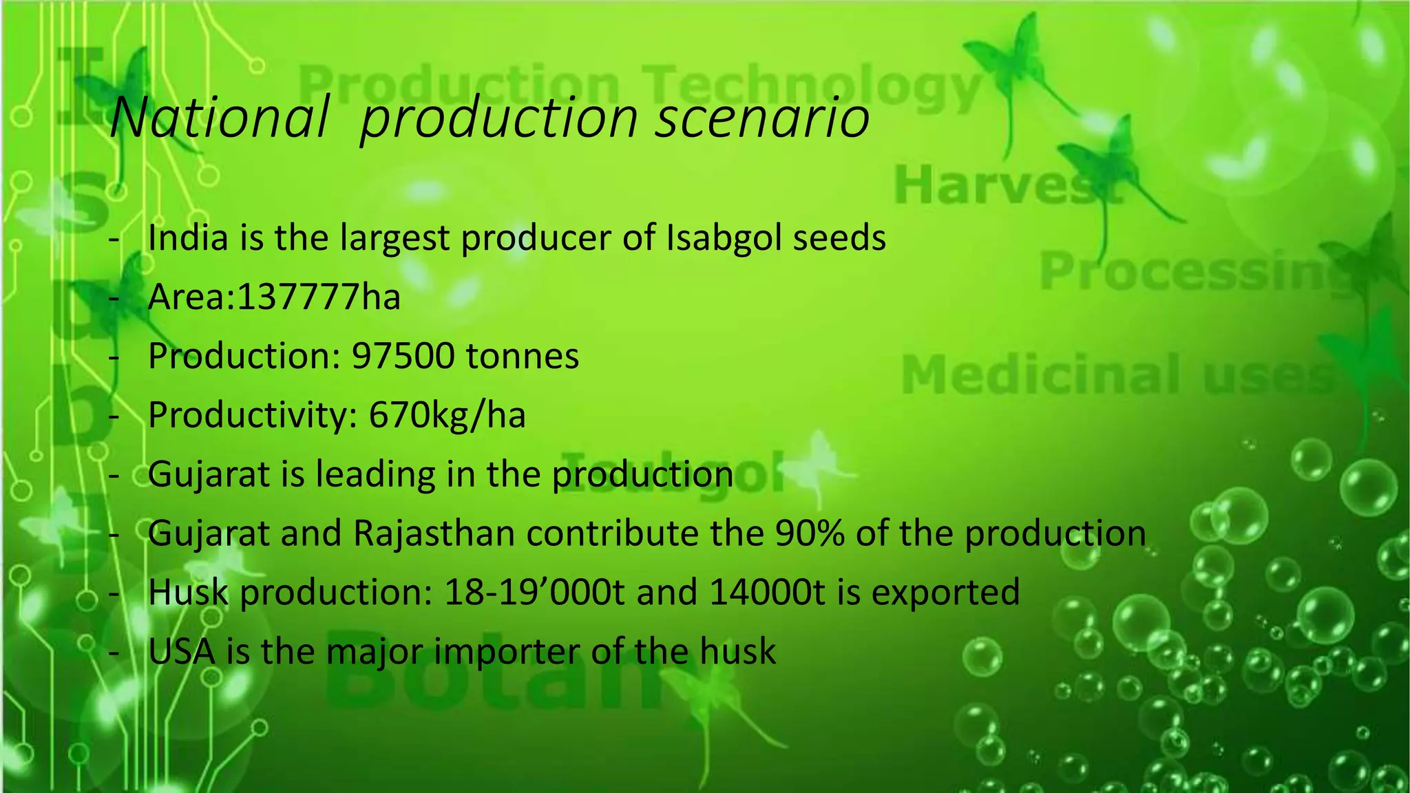 Production technology of isabgol (plantago ovata) | PPTX