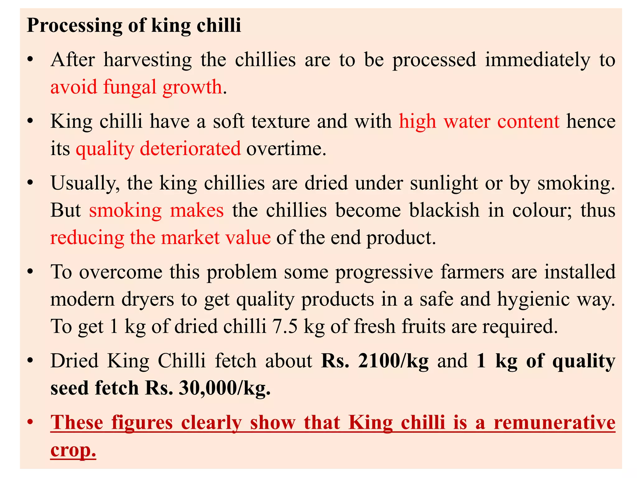 Production technology of king chilli by dr. ps. mariam anal | PDF