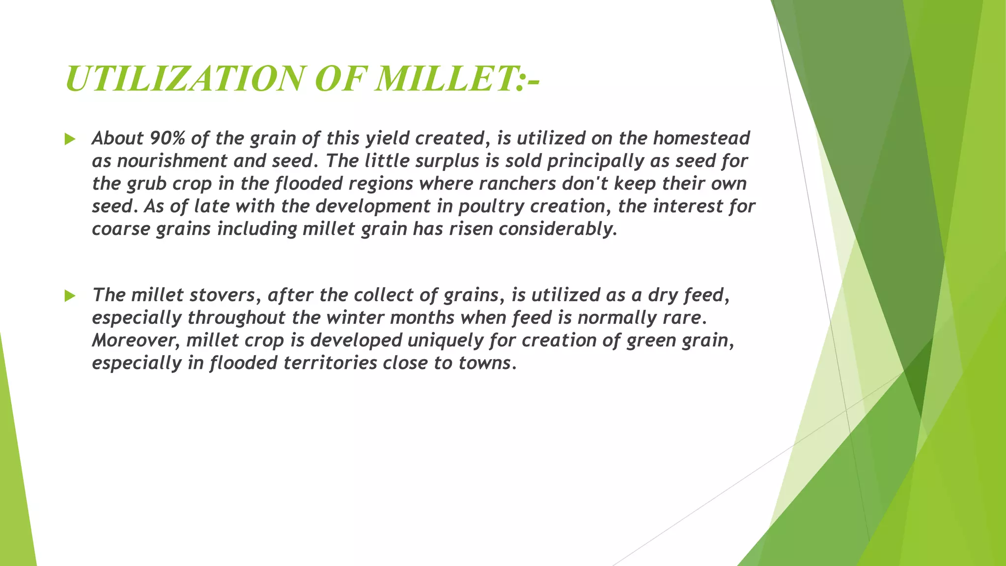 Production technology of millet in Pakistan | PPTX