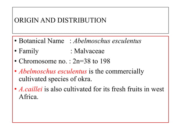 Production technology of okra | PPTX