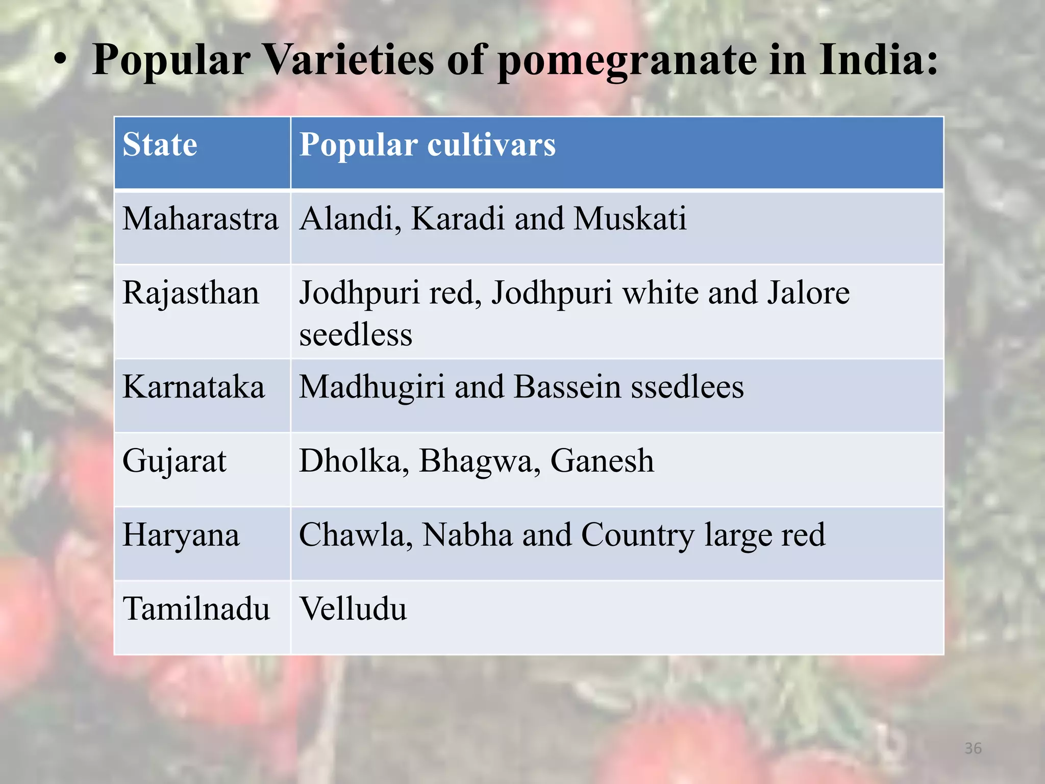 Production technology of pomegranate | PPTX