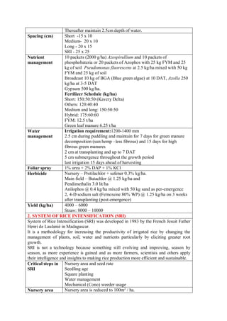 Production technology of rice | PDF