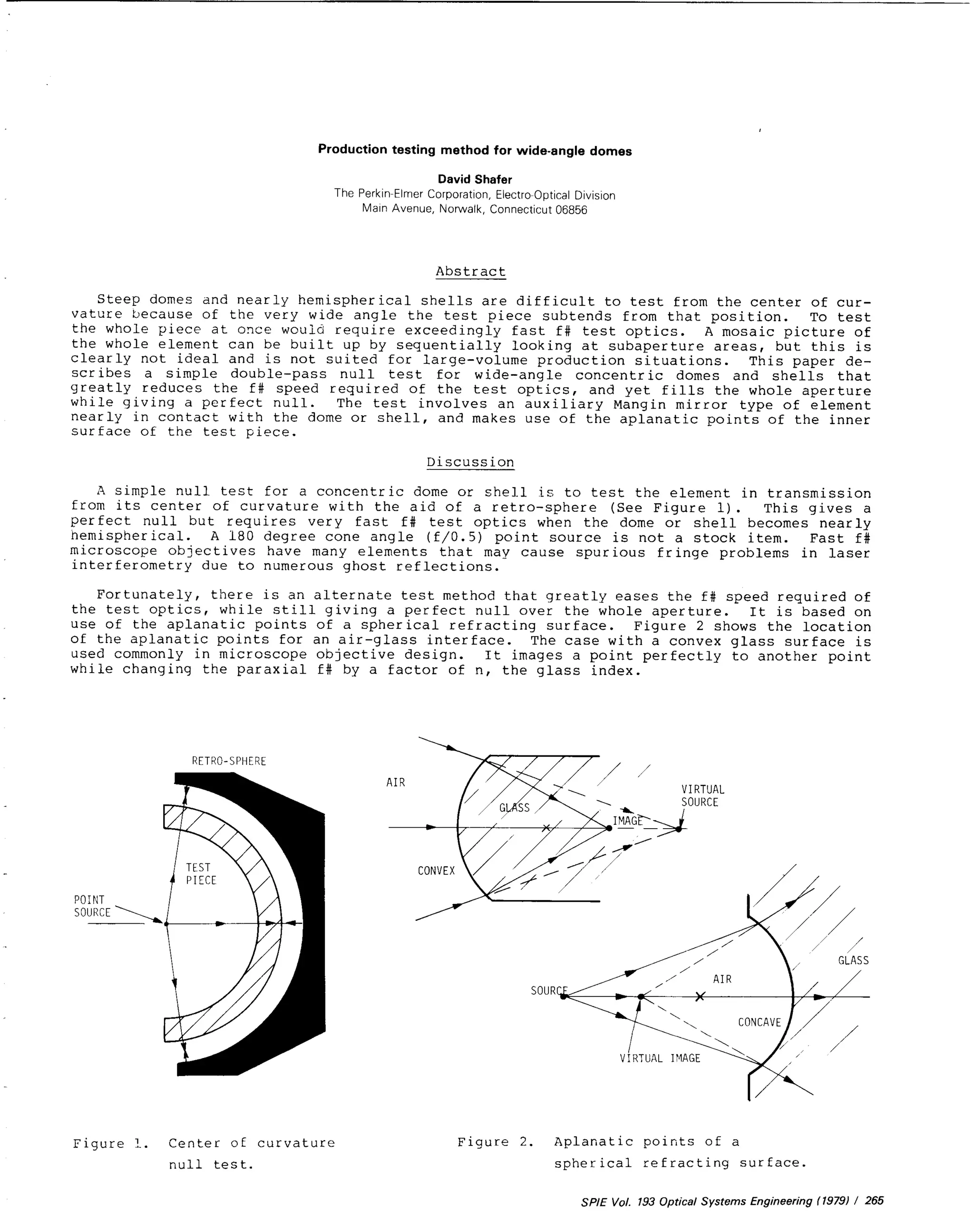 Production testing method for wide angle domes 1979 | PDF