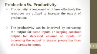 The concept of Production and Productivity | PPT