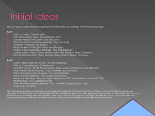 Production workshop powerpoint high school musical | PPTX