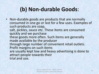 Product & it’s classification -ahmad faraz | PPT