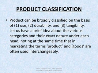 Product & it’s classification -ahmad faraz | PPT