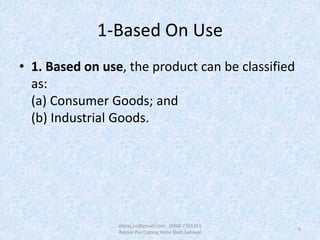 Product & it’s classification -ahmad faraz | PPT