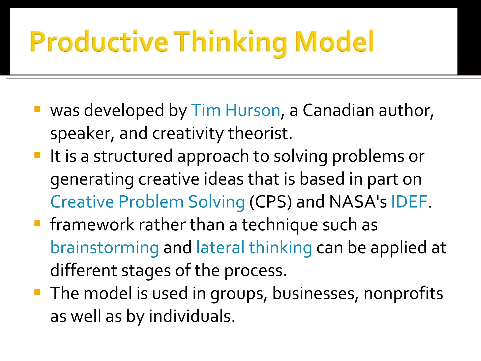 Productive Thinking Model | PPT