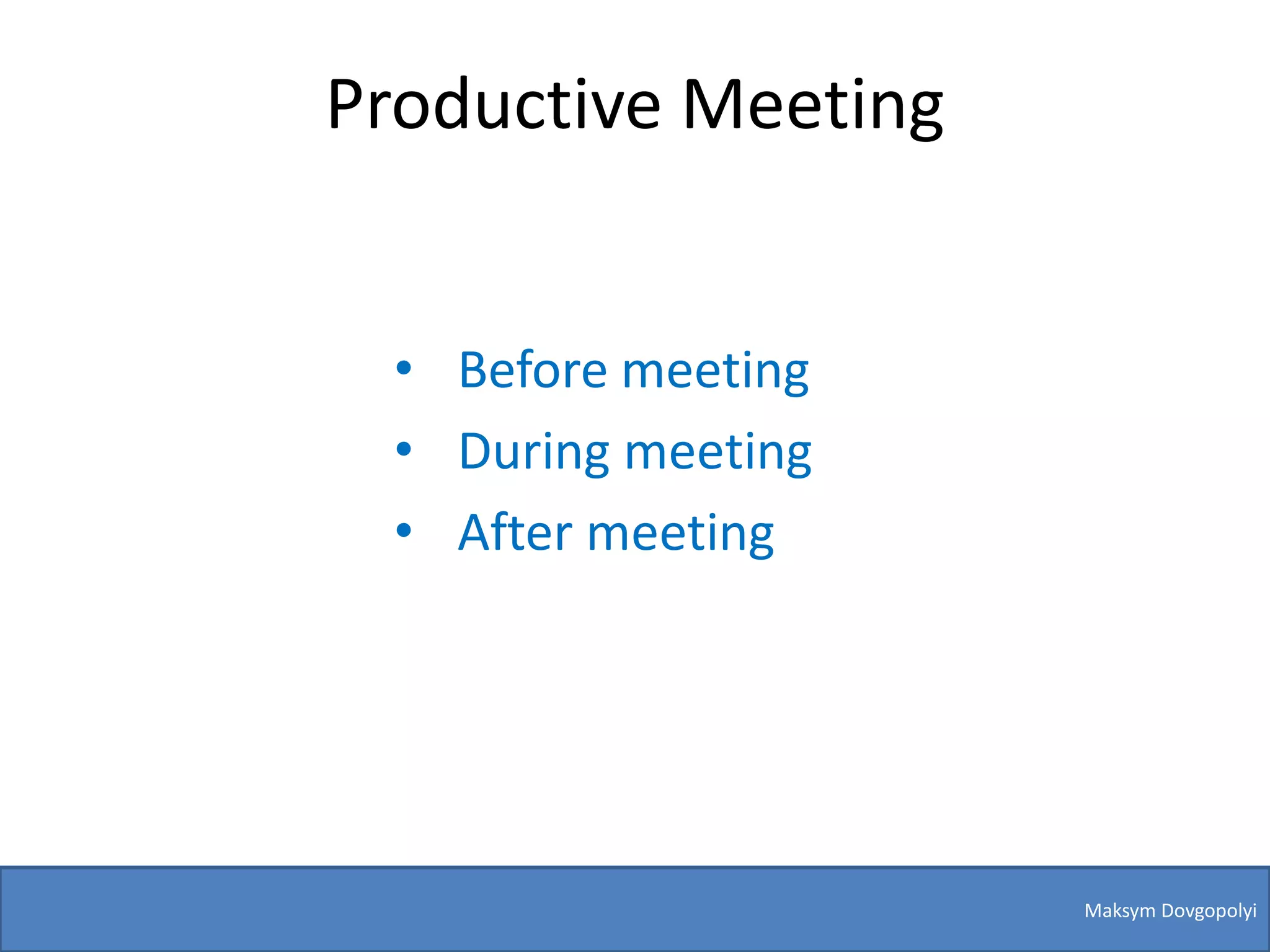 Productive meeting | PPTX