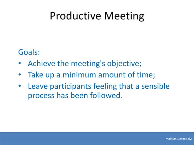 Productive meeting | PPTX