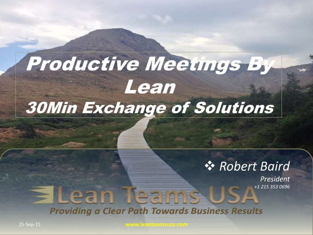 Productive meetings by lean | PPTX
