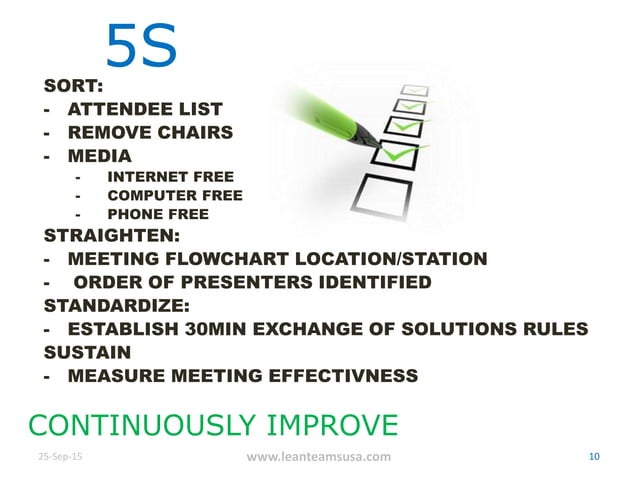 Productive meetings by lean | PPTX